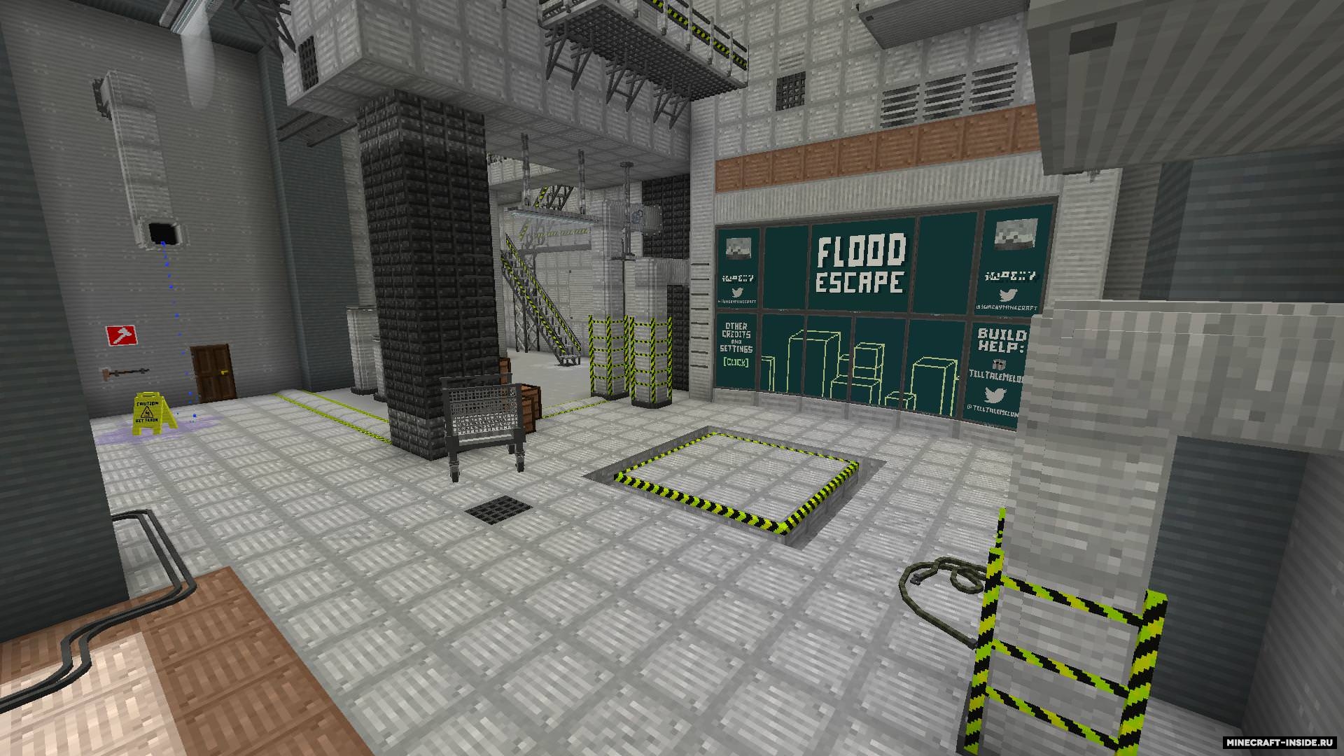 Flood Escape [1.13.2] / Карты для Майнкрафт / Minecraft Inside