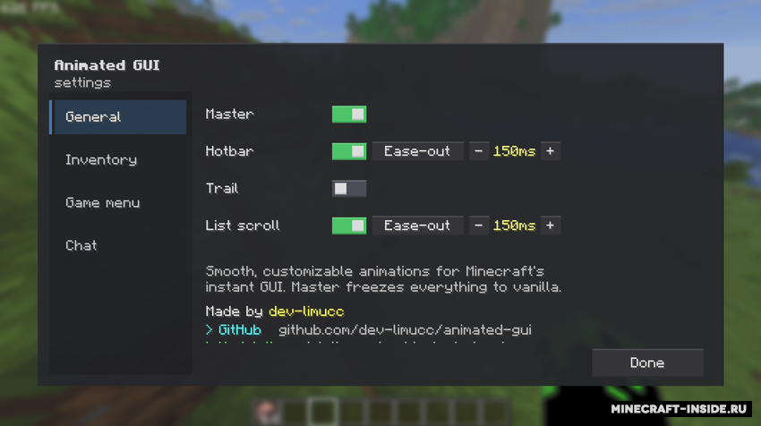Animated GUI [26.1.2] / Моды для Майнкрафт / Minecraft Inside